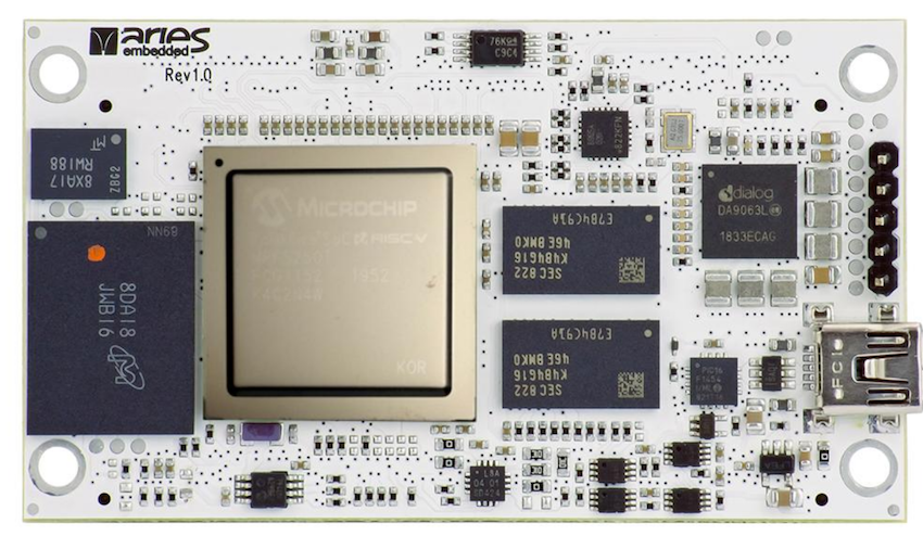Aries Embedded embarque un FPGA PolarFire avec ses coeurs RISC-V sur une carte SoM