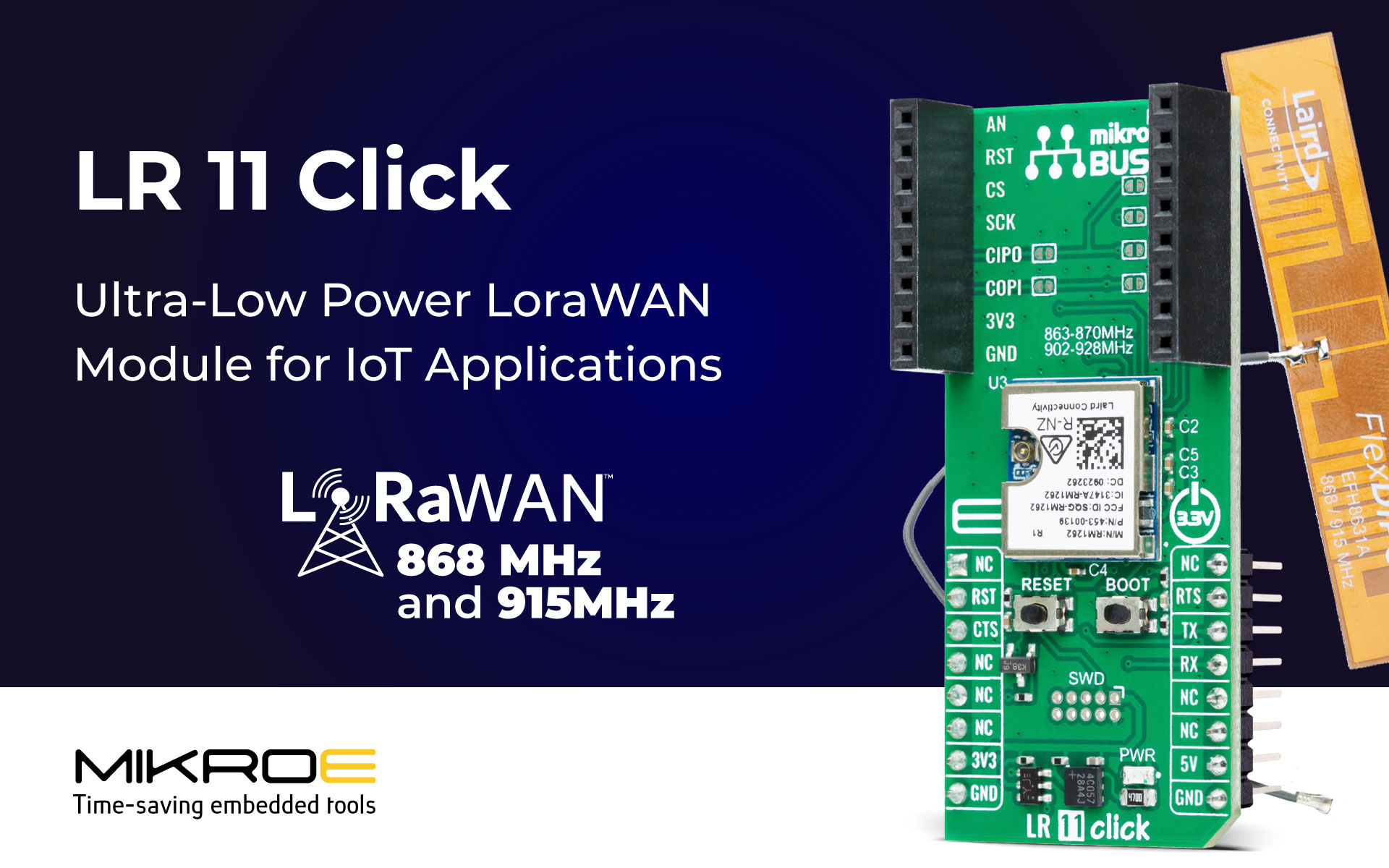 MikroE apporte les communications LoRaWAN à 915 MHz aux conceptions dotées d’une connectique ...
