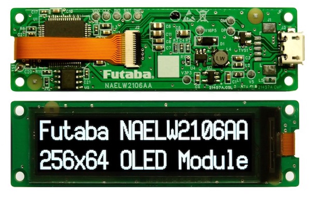 Digi-Key distribue les modules d'affichage OLED pour l’embarqué de Futaba